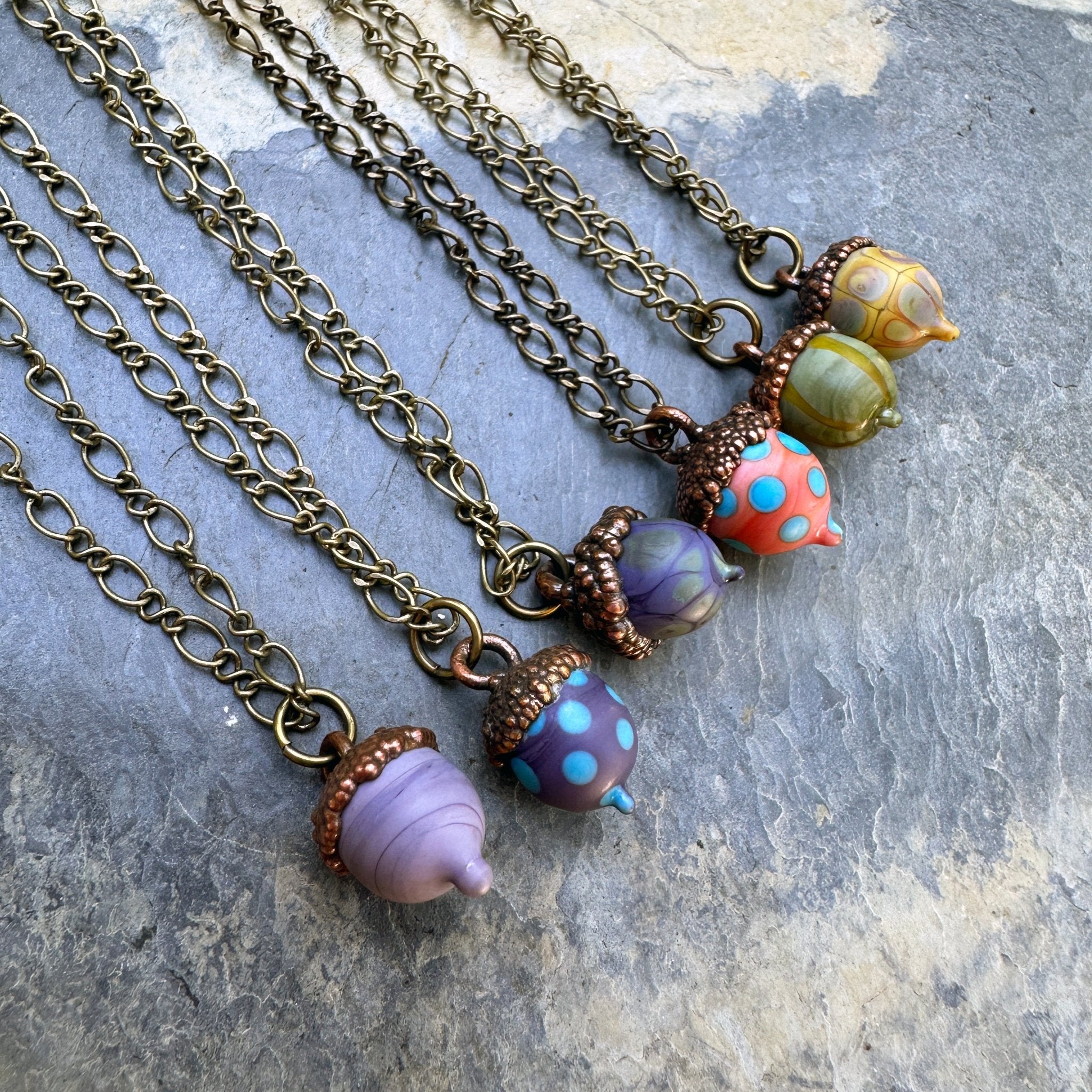 Tiny Acorn Pendants – The Glass Acorn